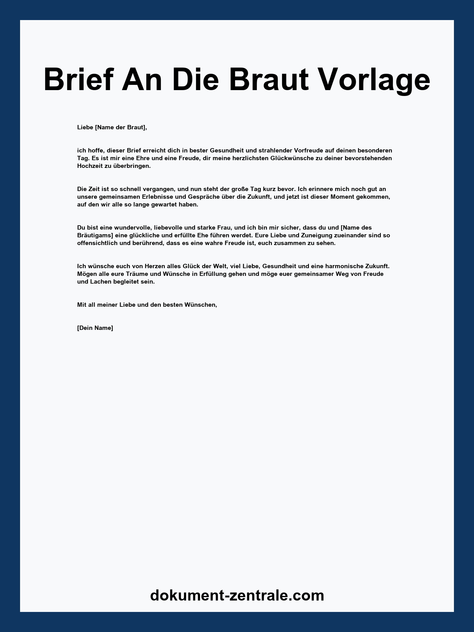 Brief An Die Braut Vorlage